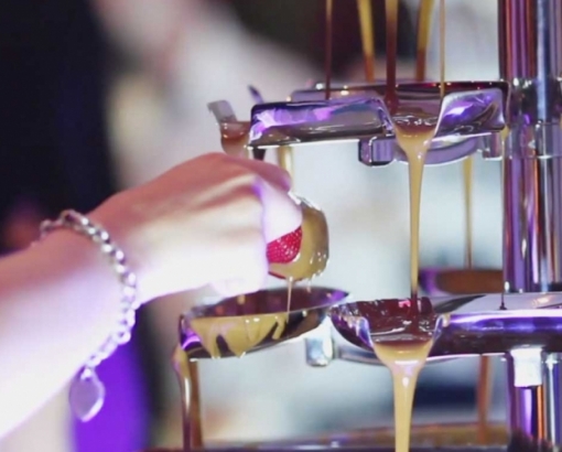 Chili cook off hosts Savory Cheese fountain - Double Chocolate Fountain